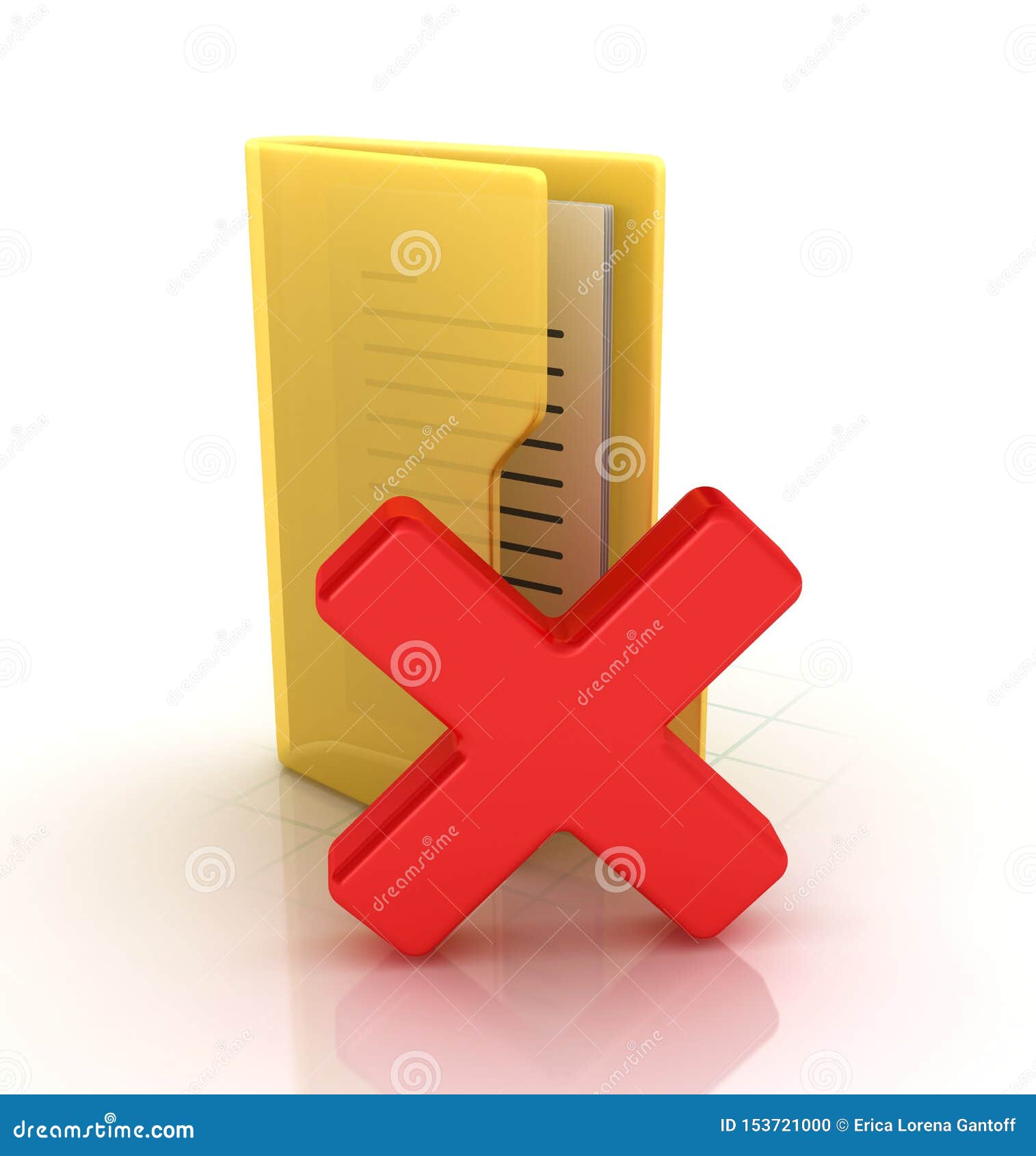 Computer Folder with Cross Symbol Stock Illustration - Illustration of ...