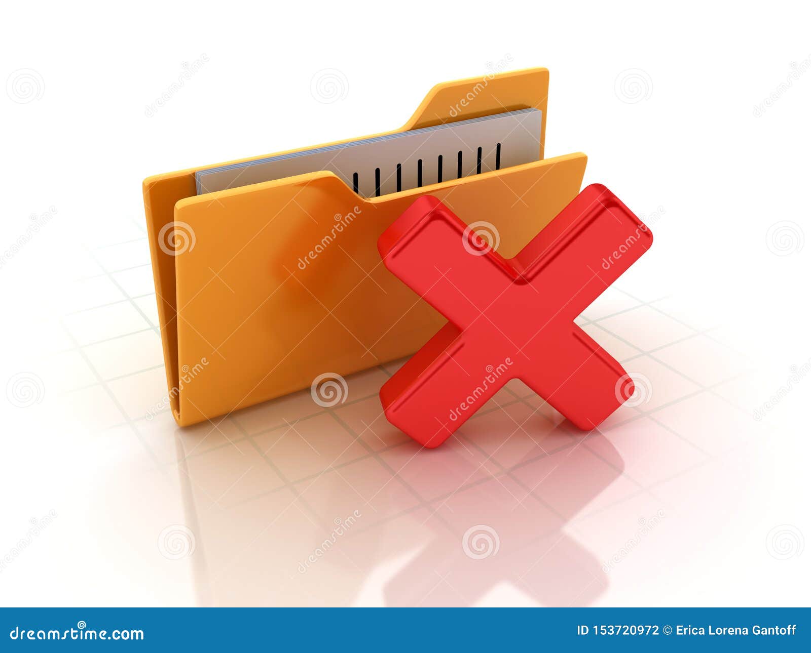 Computer Folder with Cross Symbol Stock Illustration - Illustration of ...
