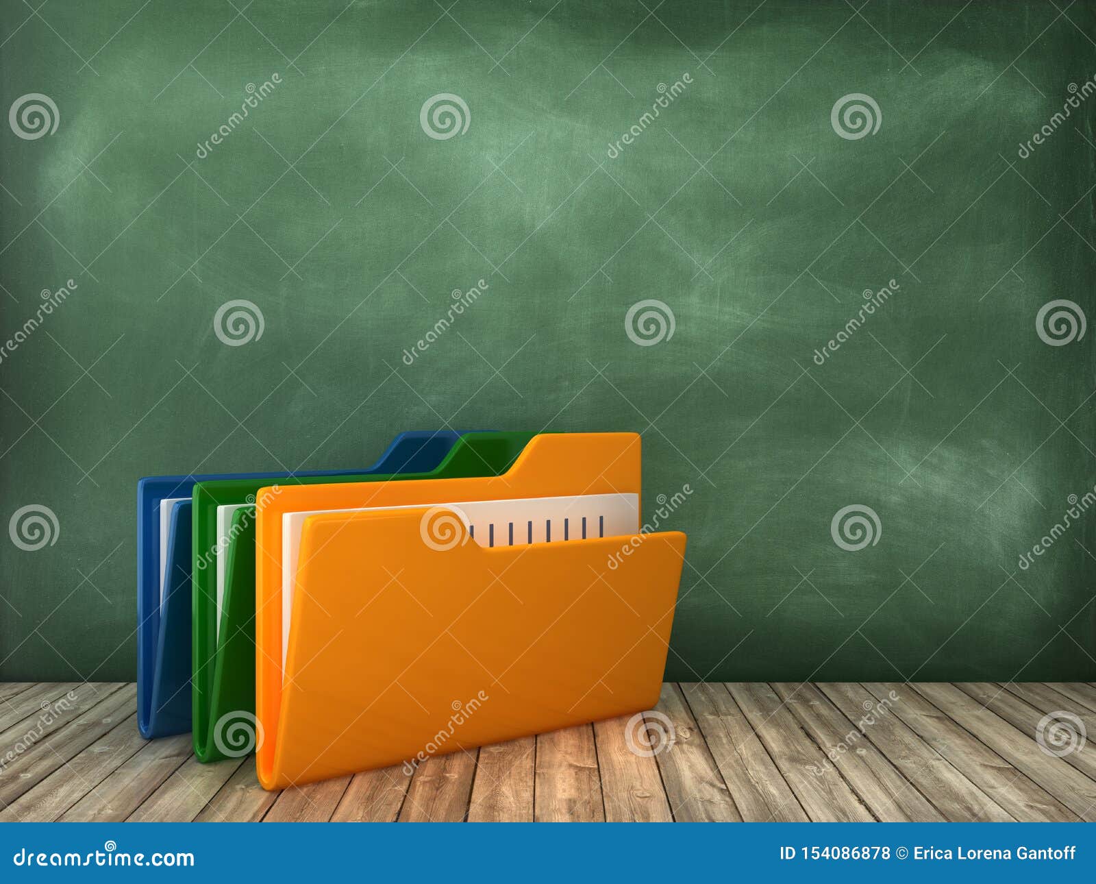 Computer Folder Files on Chalkboard Background Stock Illustration ...