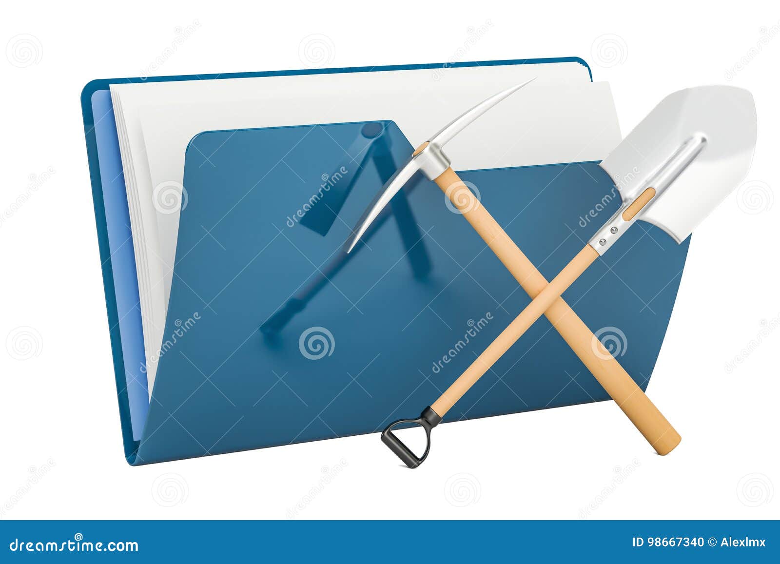Crossed Spade Or Shovel And Mining Pick Ax Pickaxe Pick-Axe Or Pick ...