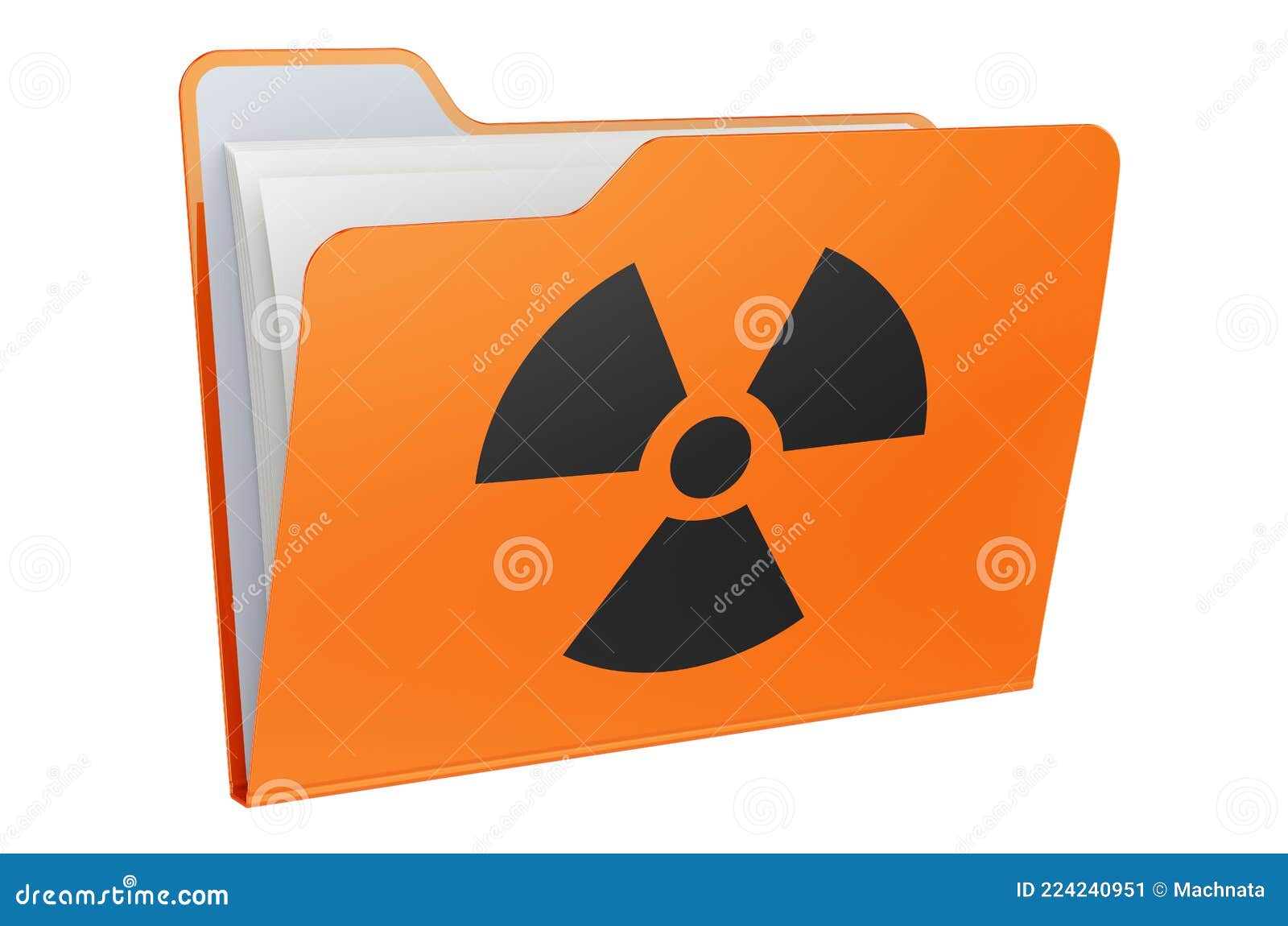 Computer Folder Icon with Radiation Symbol. 3D Rendering Stock ...