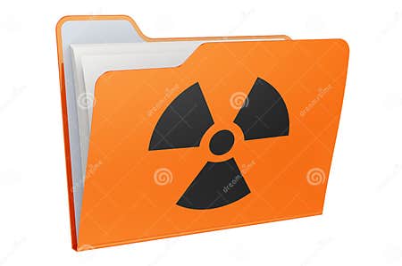 Computer Folder Icon with Radiation Symbol. 3D Rendering Stock ...
