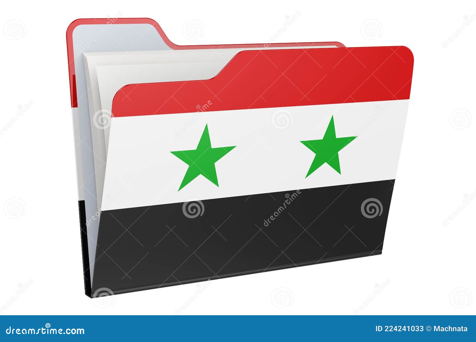Computer Folder Icon with Syrian Flag. 3D Rendering Stock Illustration ...
