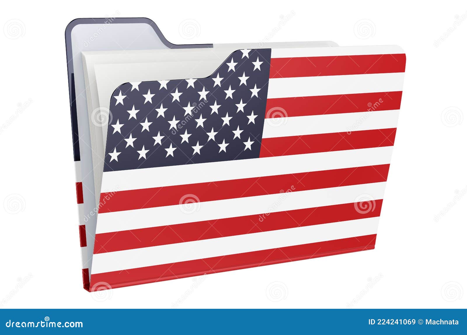 Computer Folder Icon with the United States Flag. 3D Rendering Stock ...