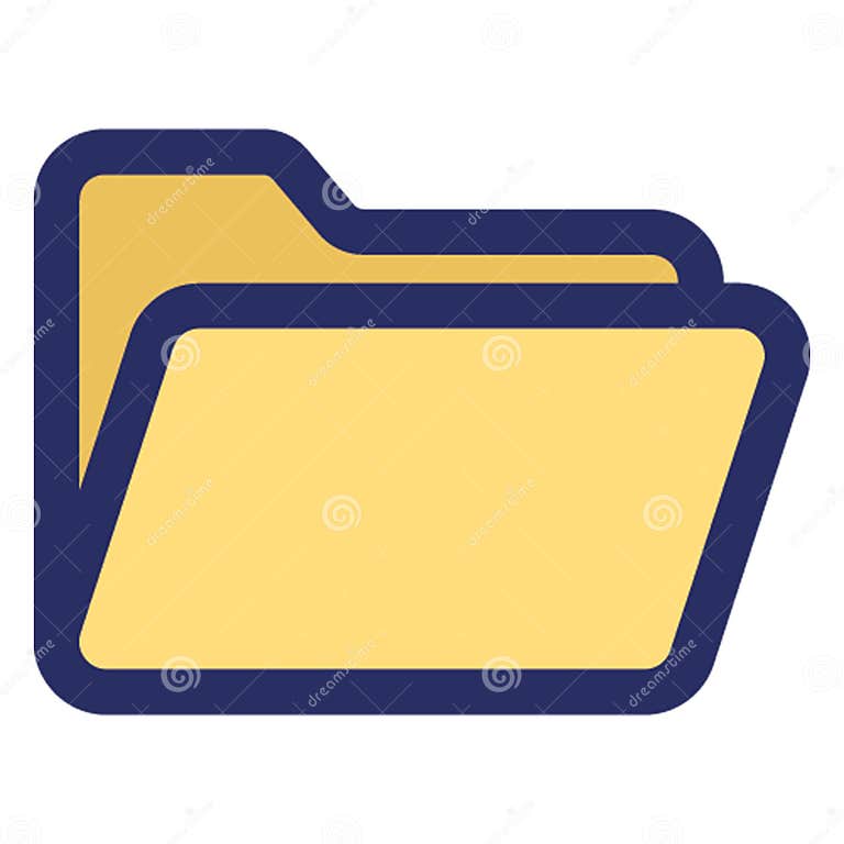 Computer Folder, Isolated Vector with Outline Icon Which Can Easily ...