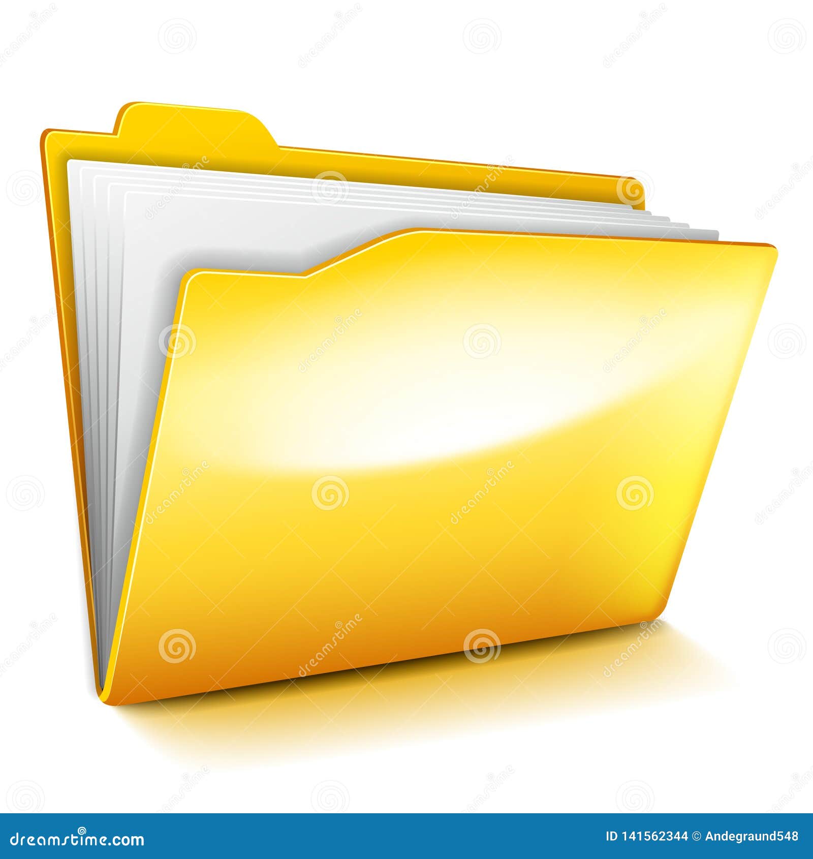 Computer Folder Isolated on White Vector Illustration Stock Vector ...