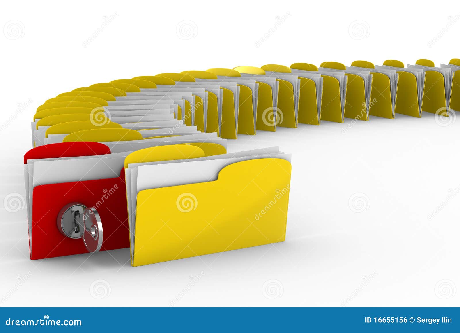 Computer folder with key stock illustration. Illustration of open ...