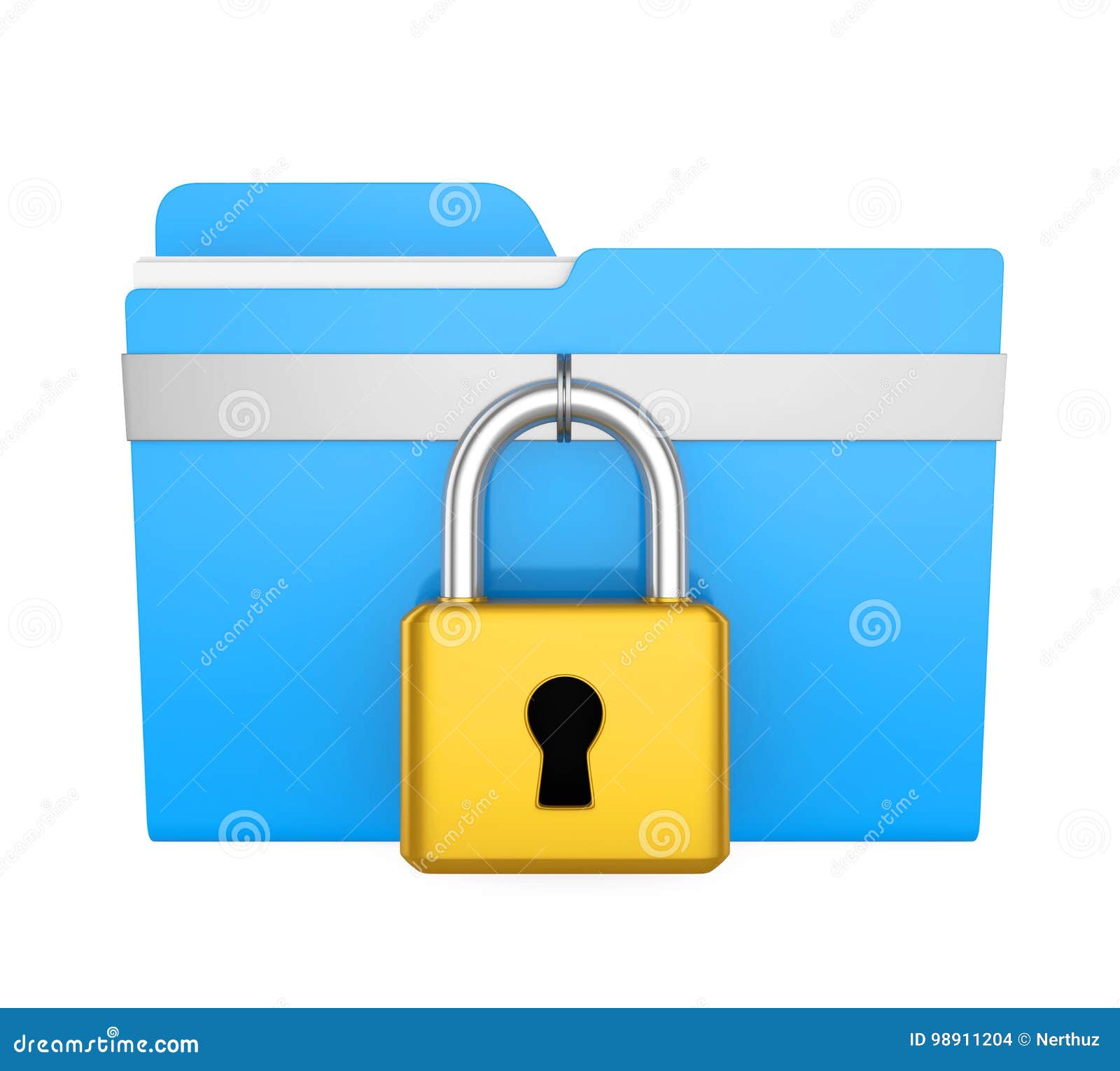 Computer Folder and Lock Isolated Stock Illustration - Illustration of ...