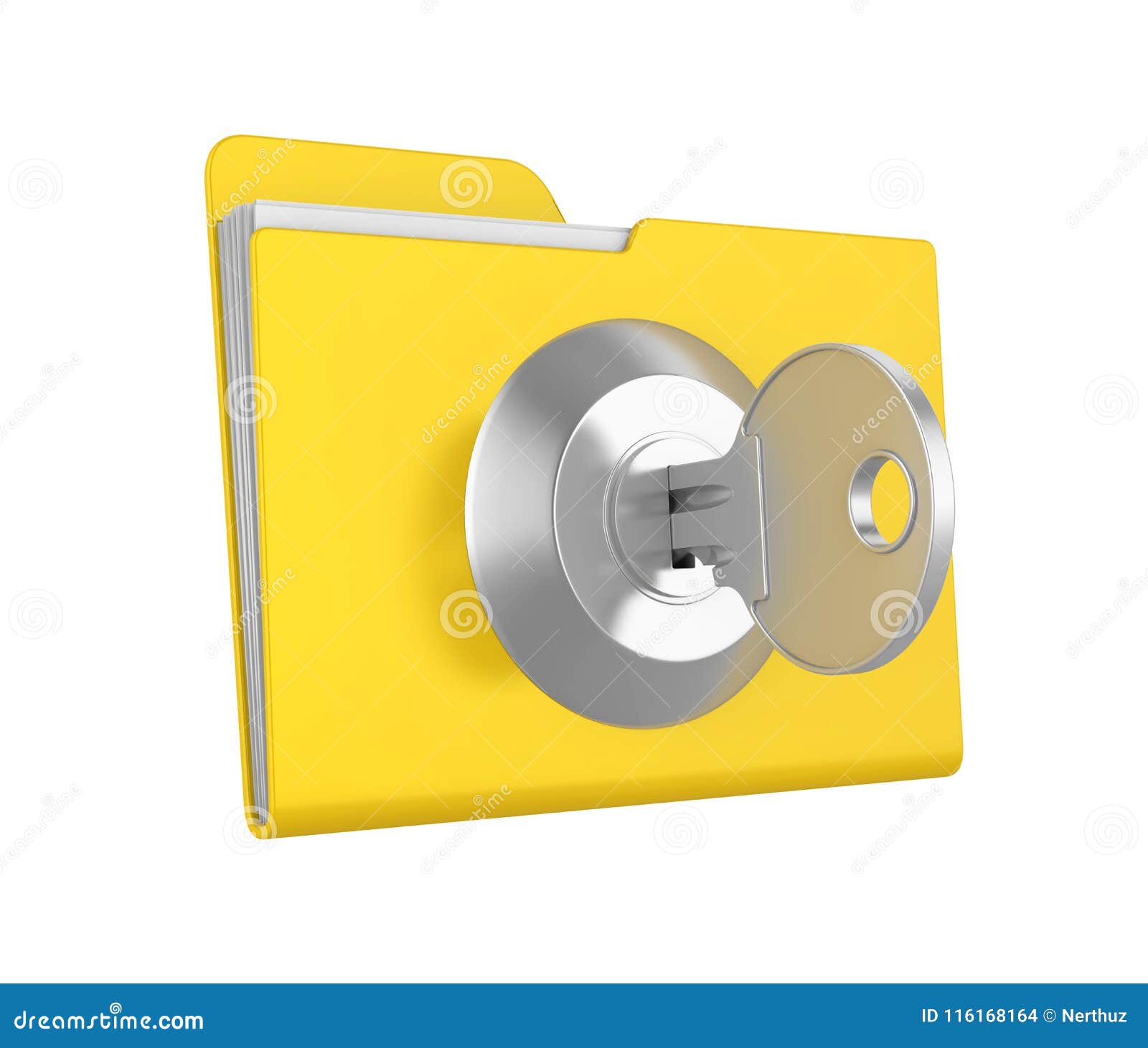 Computer Folder Locked Isolated Stock Illustration - Illustration of ...