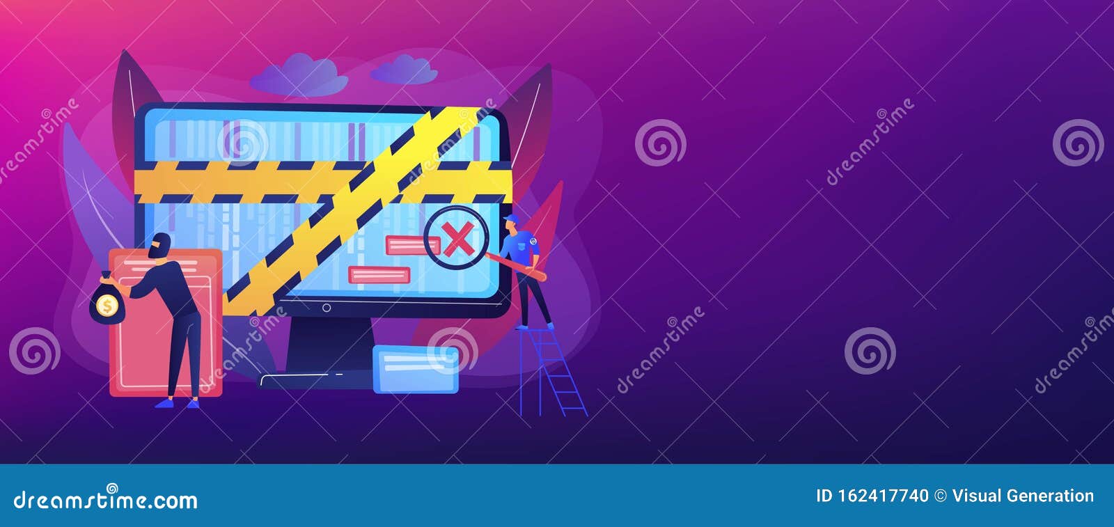 Computer Forensics Concept Banner Header Stock Vector - Illustration of ...