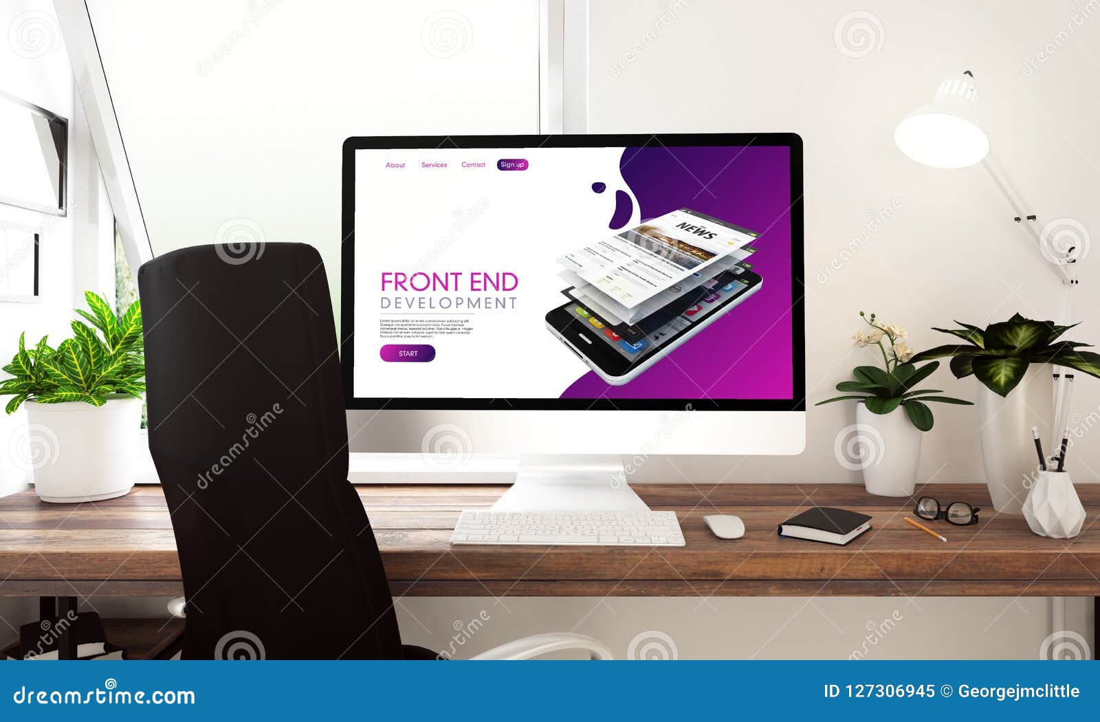 Computer front end window stock image. Image of mobile - 127306945