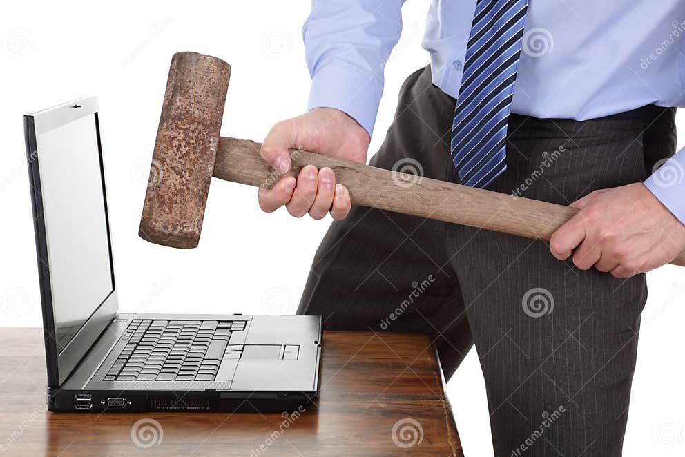 Computer frustration stock image. Image of error, give - 24154325