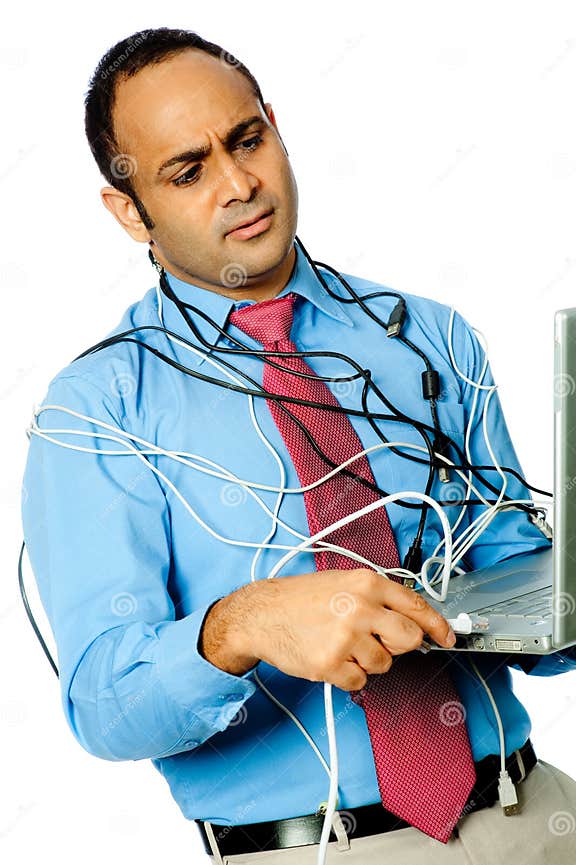 Computer Frustration stock image. Image of wires, laptop - 8168073