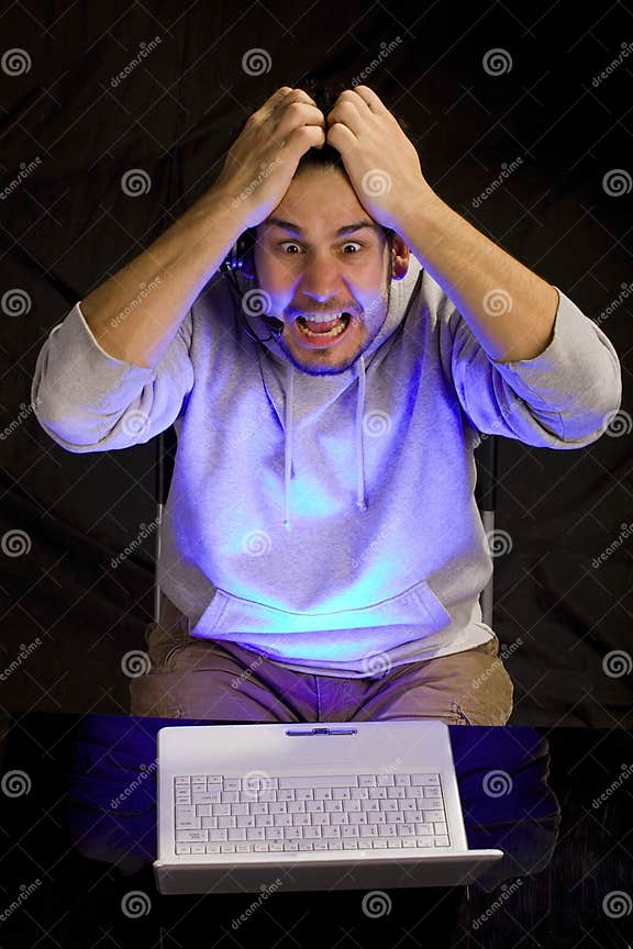 Computer frustration stock photo. Image of stress, stressed - 8865990