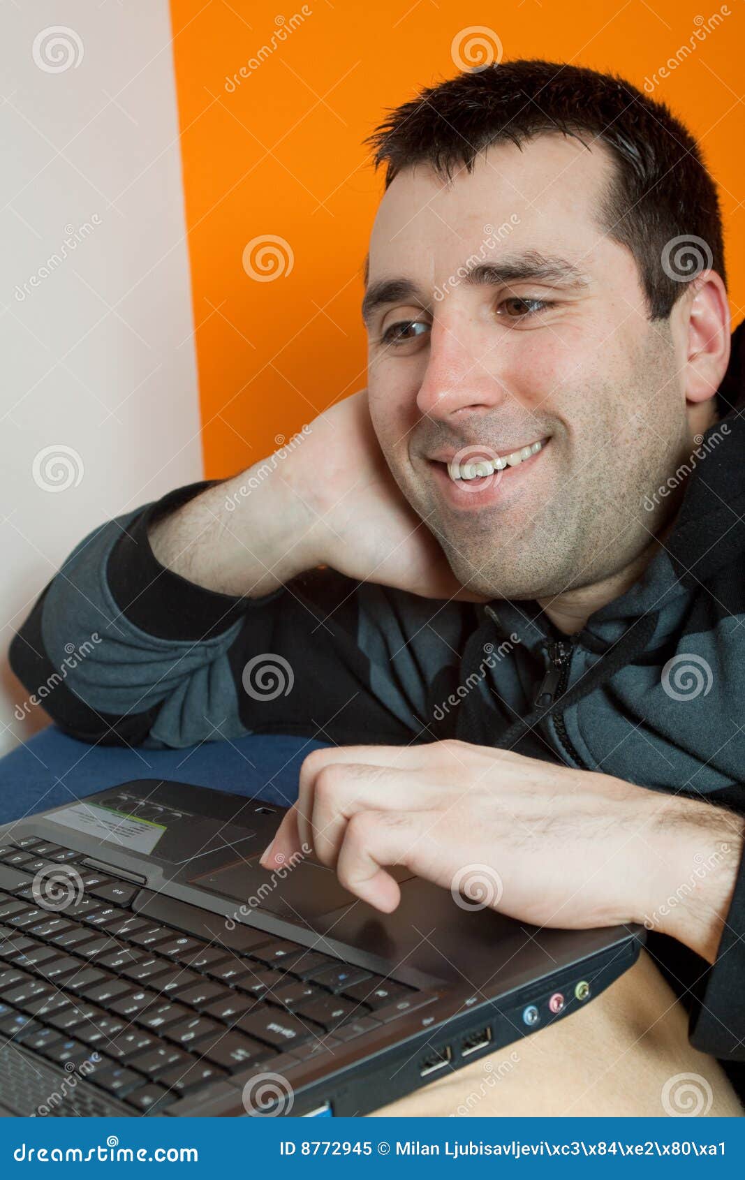 Computer Fun stock image. Image of work, orange, adult - 8772945