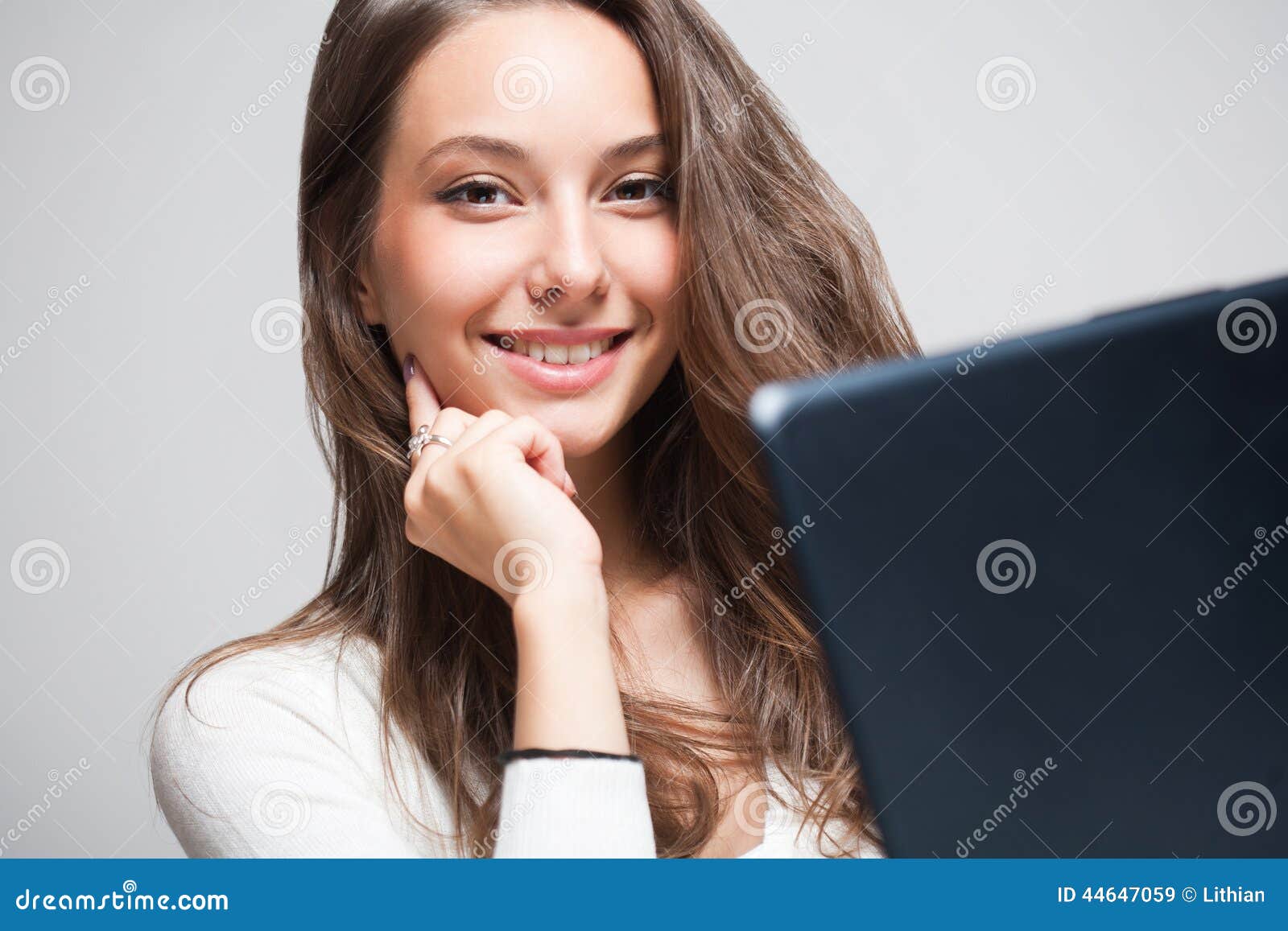Computer fun. stock image. Image of pensive, beautiful - 44647059