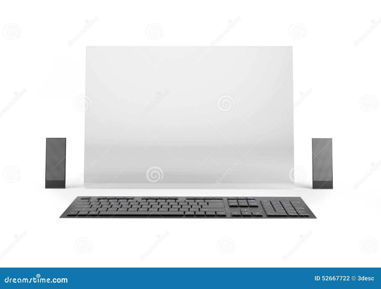 Computer of the Future on White Background Stock Illustration ...