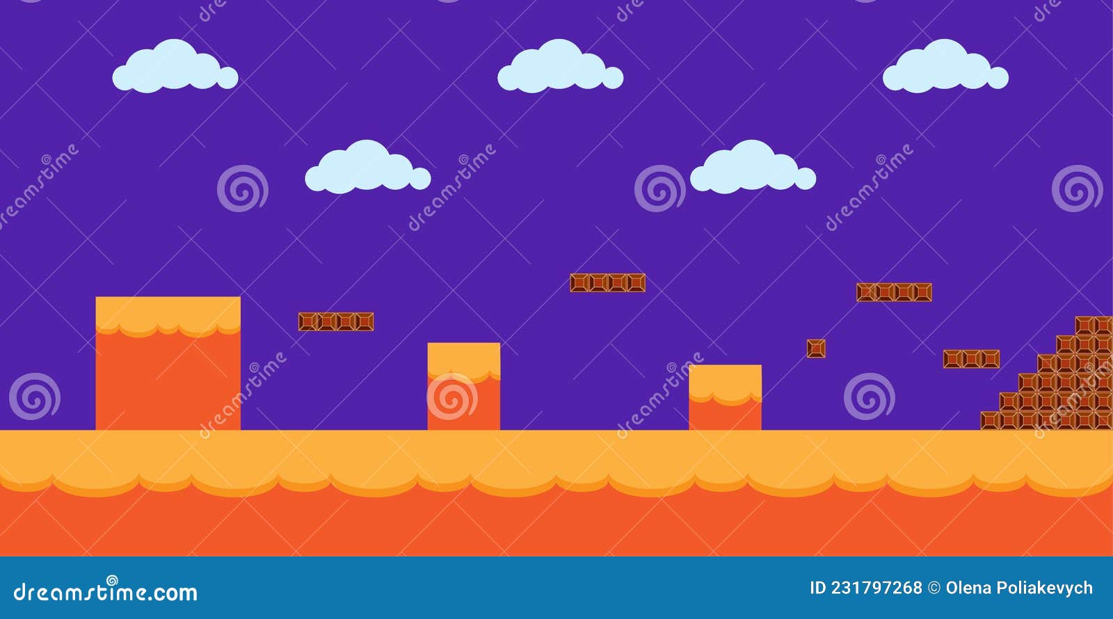 Computer Game Background. Abstract Design. Retro Arcade. Cartoon ...