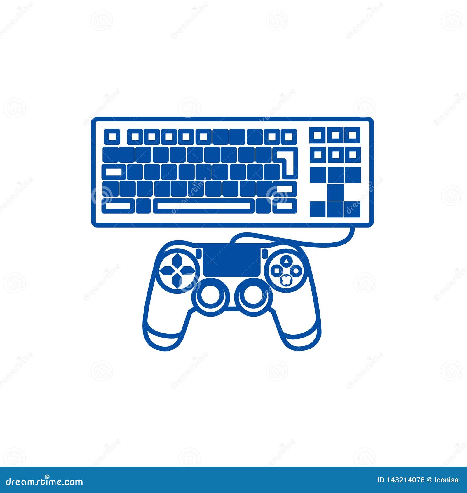 Computer Game Line Icon Concept. Computer Game Flat Vector Symbol, Sign ...
