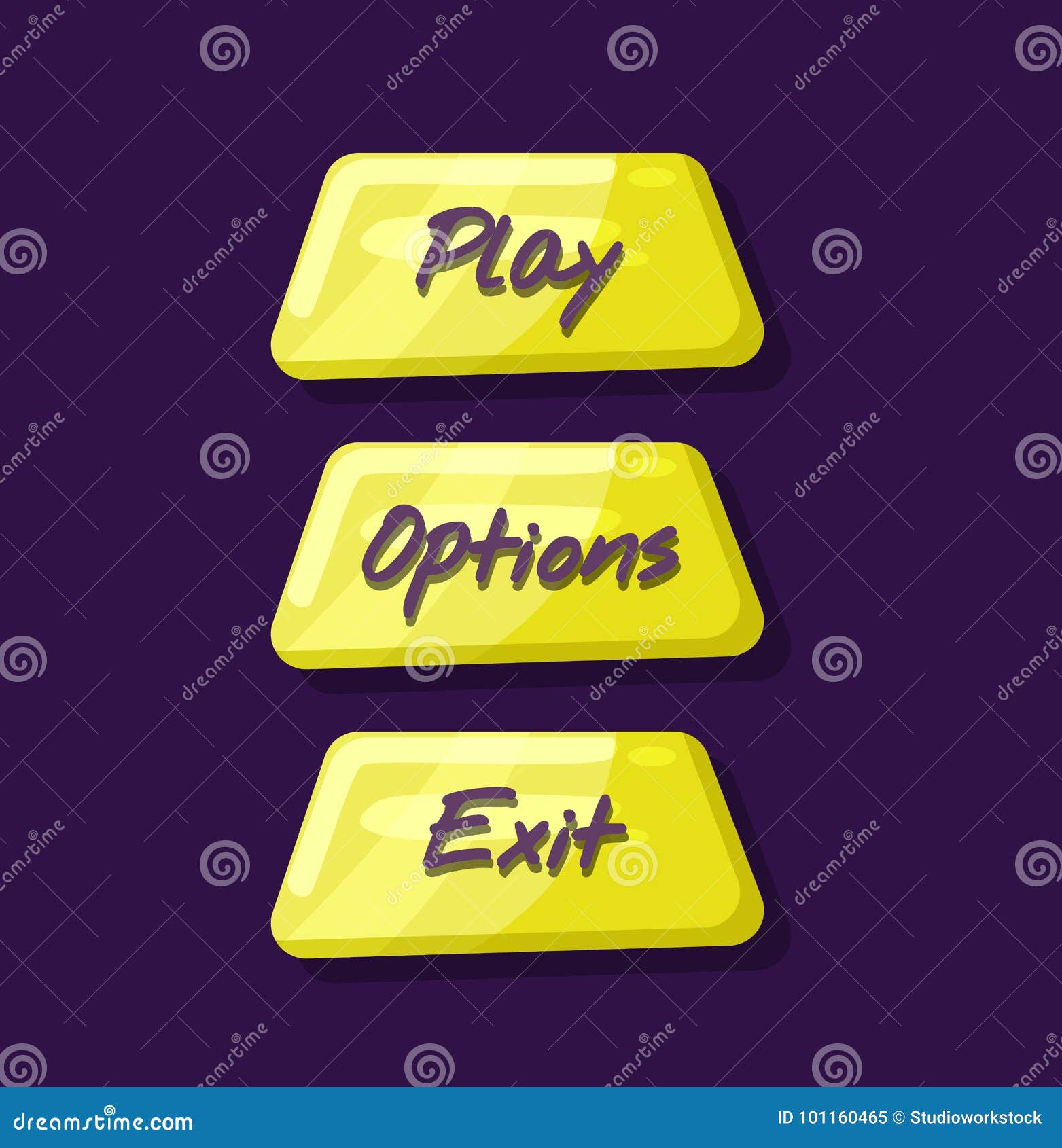 Computer Game Menu Navigation Objects Collection Stock Vector ...