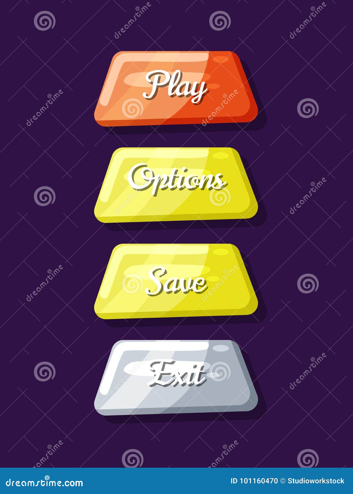 Computer Game Menu Navigation Objects Collection Stock Vector ...