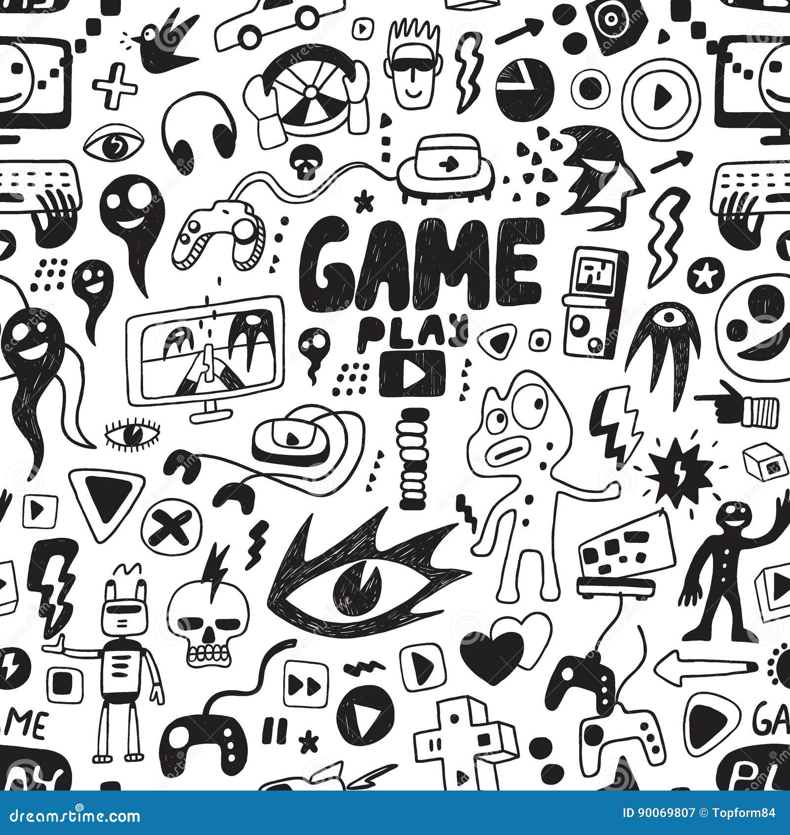 Computer Games Seamless Background Stock Vector - Illustration of ...