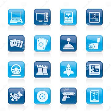 Computer Games Tools and Icons Stock Vector - Illustration of laptop ...