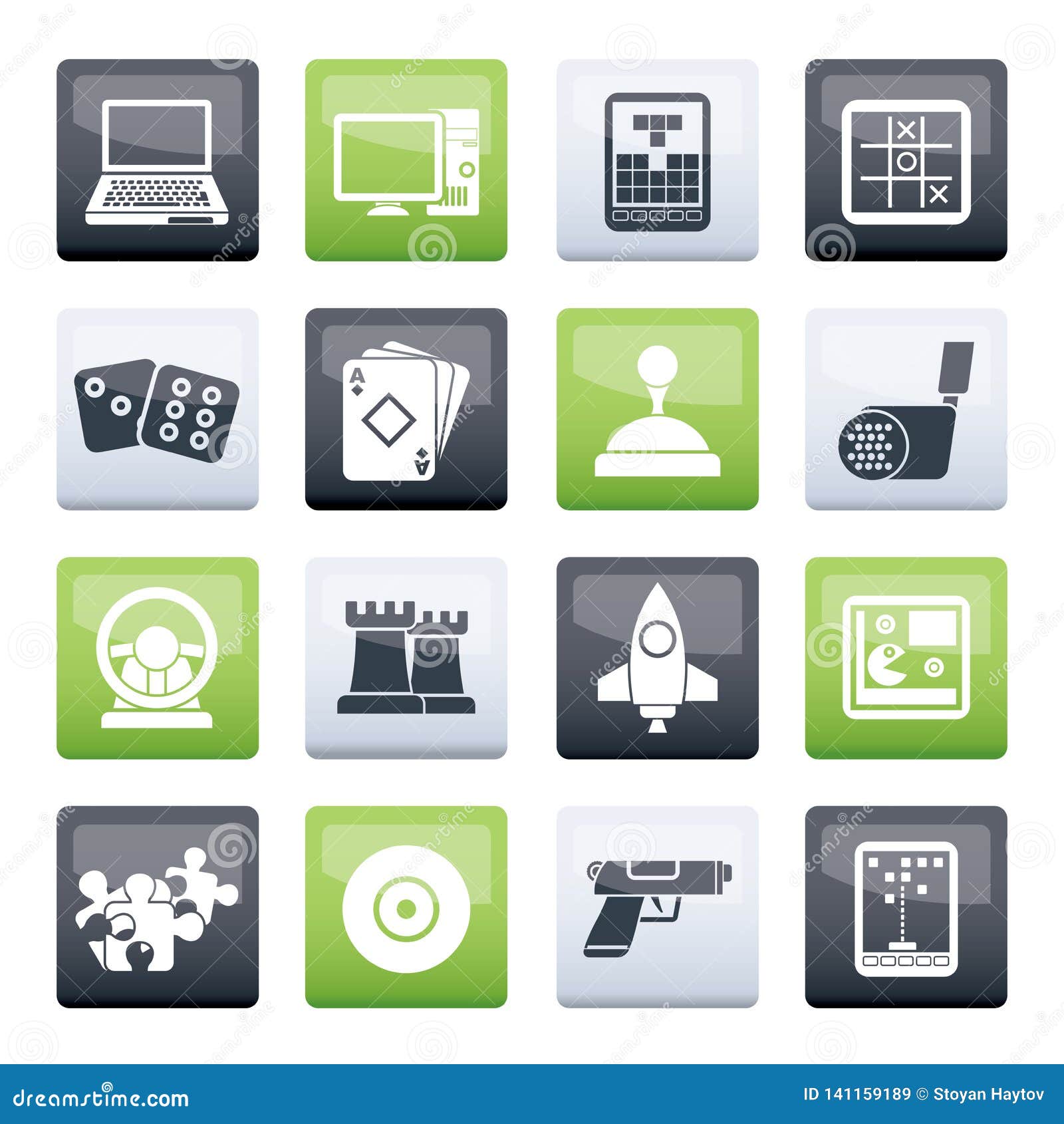 Computer Games Tools and Icons Over Color Background Stock Vector ...
