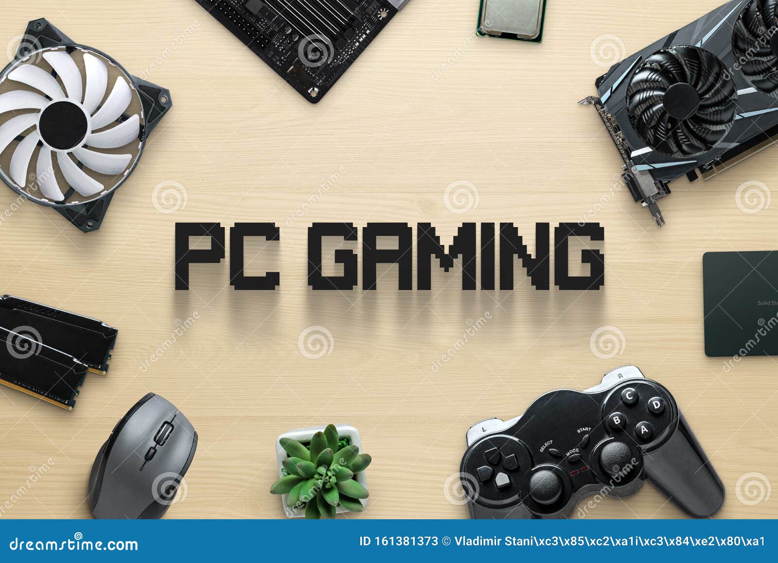 Computer Gaming Components and Pc Gaming Text Concept Stock Image ...