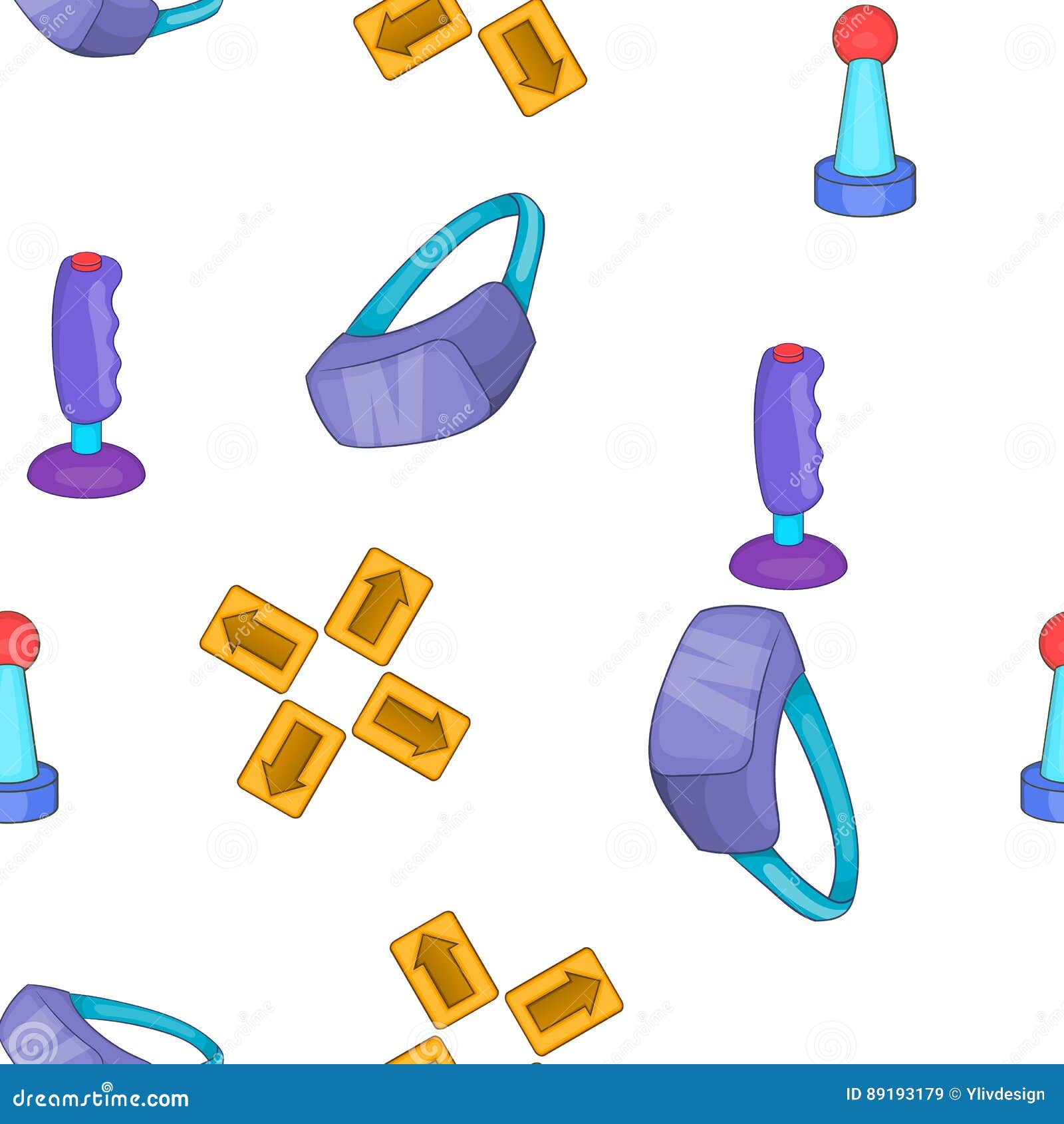 Computer Gaming Elements Pattern, Cartoon Style Stock Vector ...