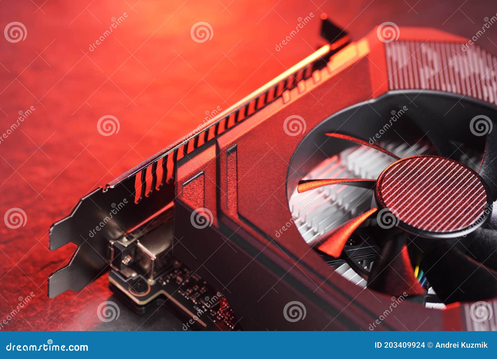 Computer Gaming GPU Graphic Card with Fan Stock Photo - Image of cooler ...