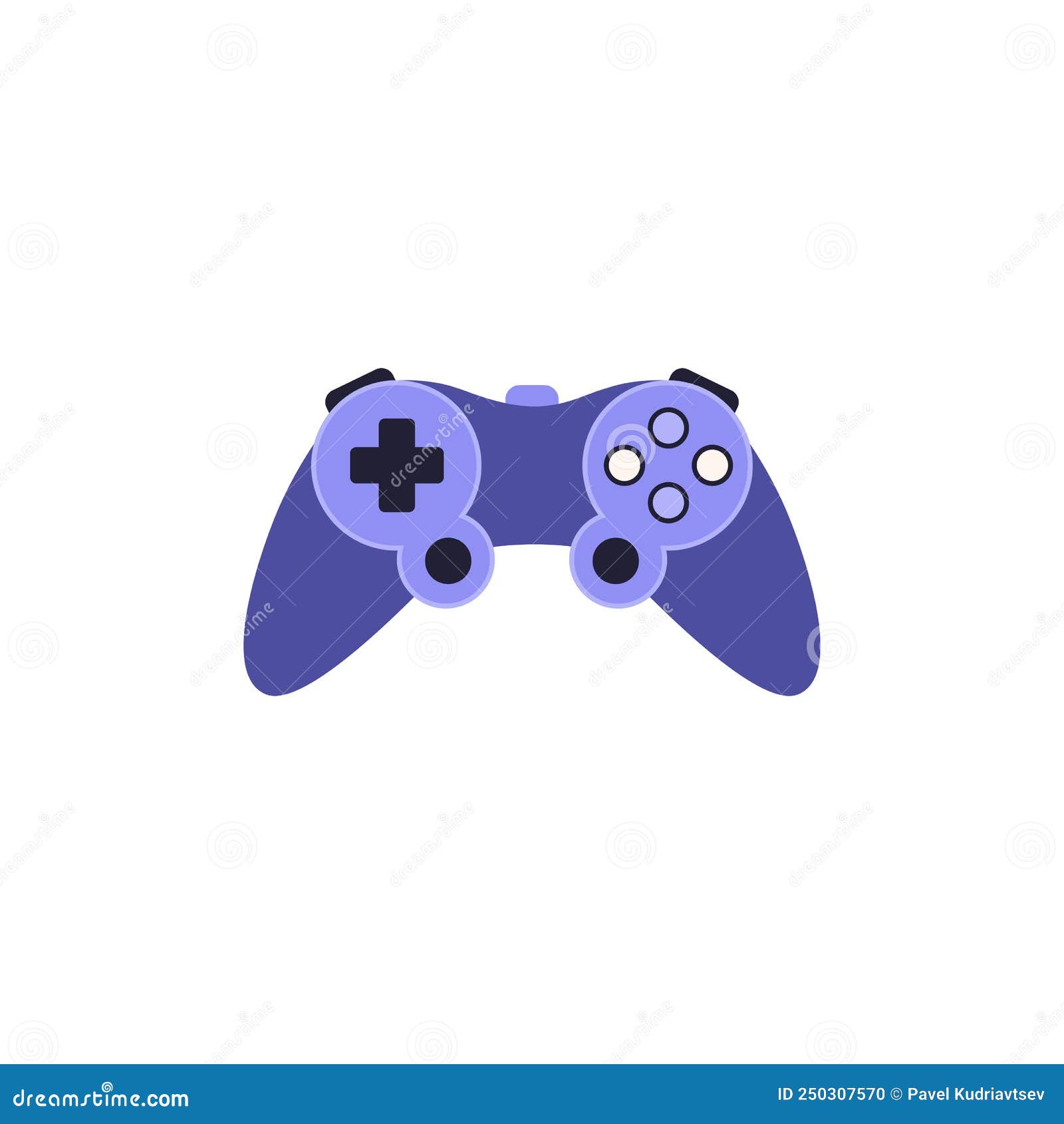 Computer Gaming Joystick or Gamepad, Flat Cartoon Vector Illustration ...