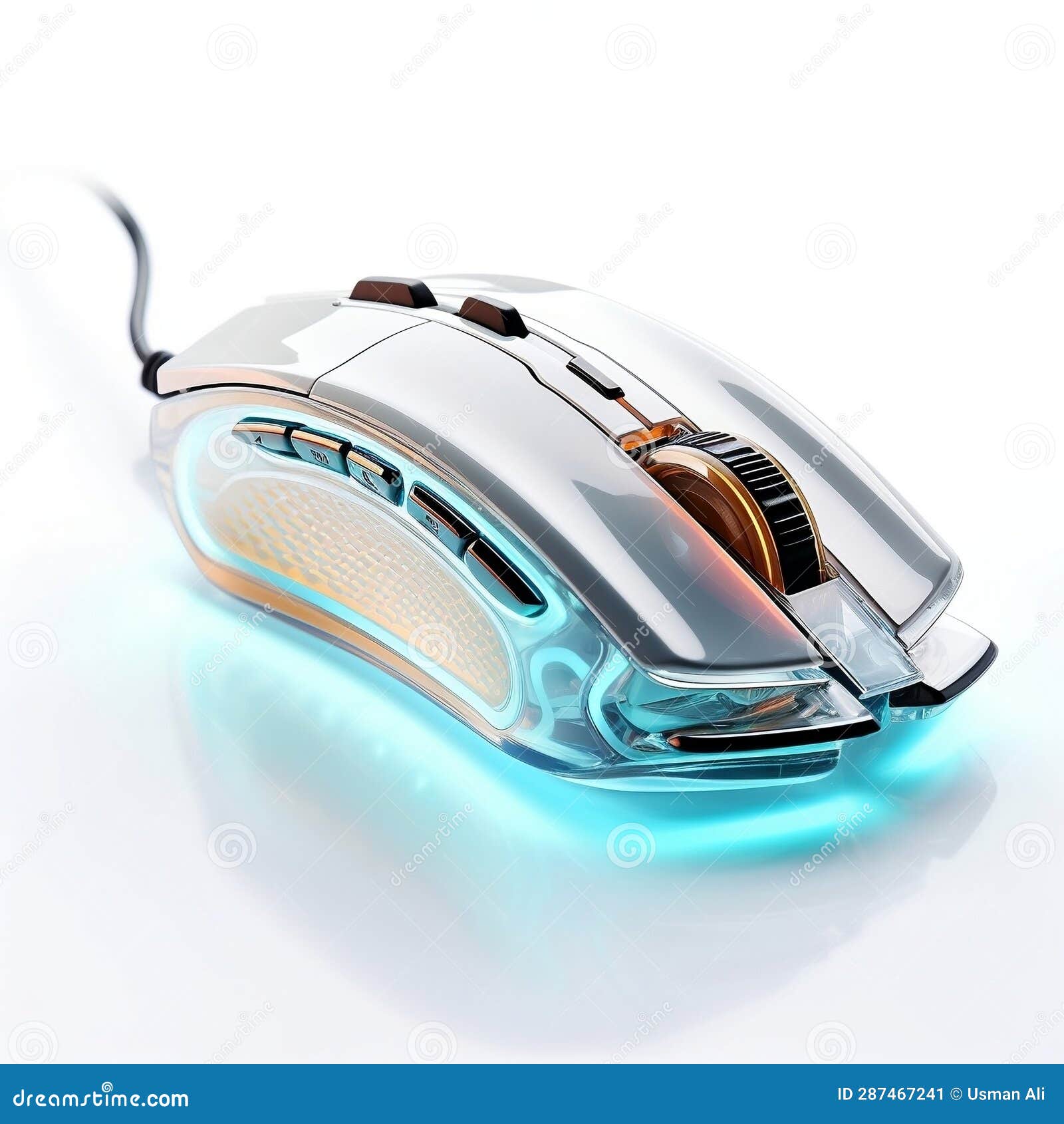 Computer Gaming Mouse on White Background. AI Stock Image - Image of ...