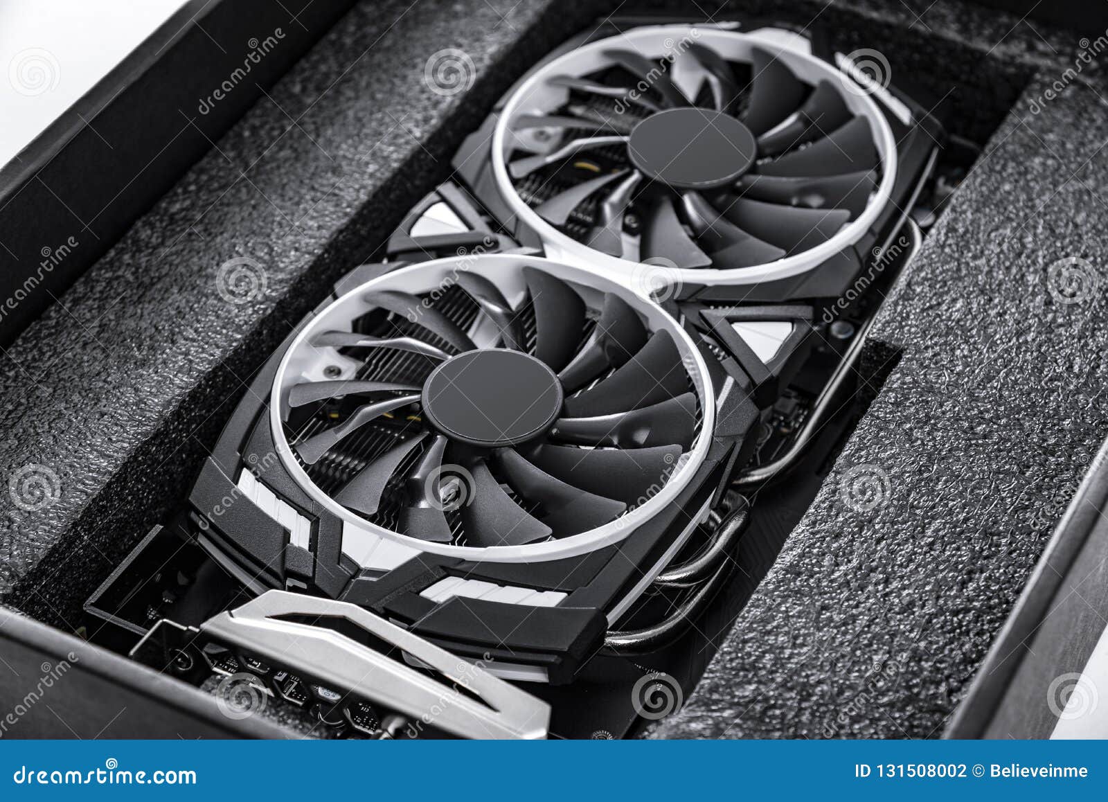 Computer Gaming Powerful Graphic Card Close-up. Stock Photo - Image of ...