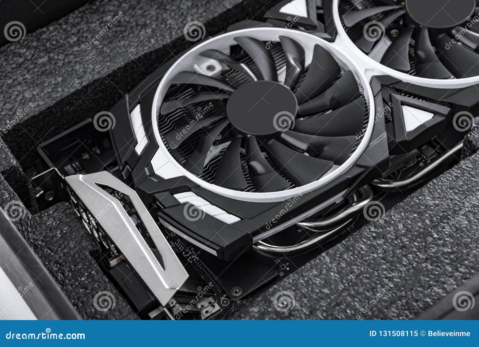 Computer Gaming Powerful Graphic Card Close-up. Stock Image - Image of ...
