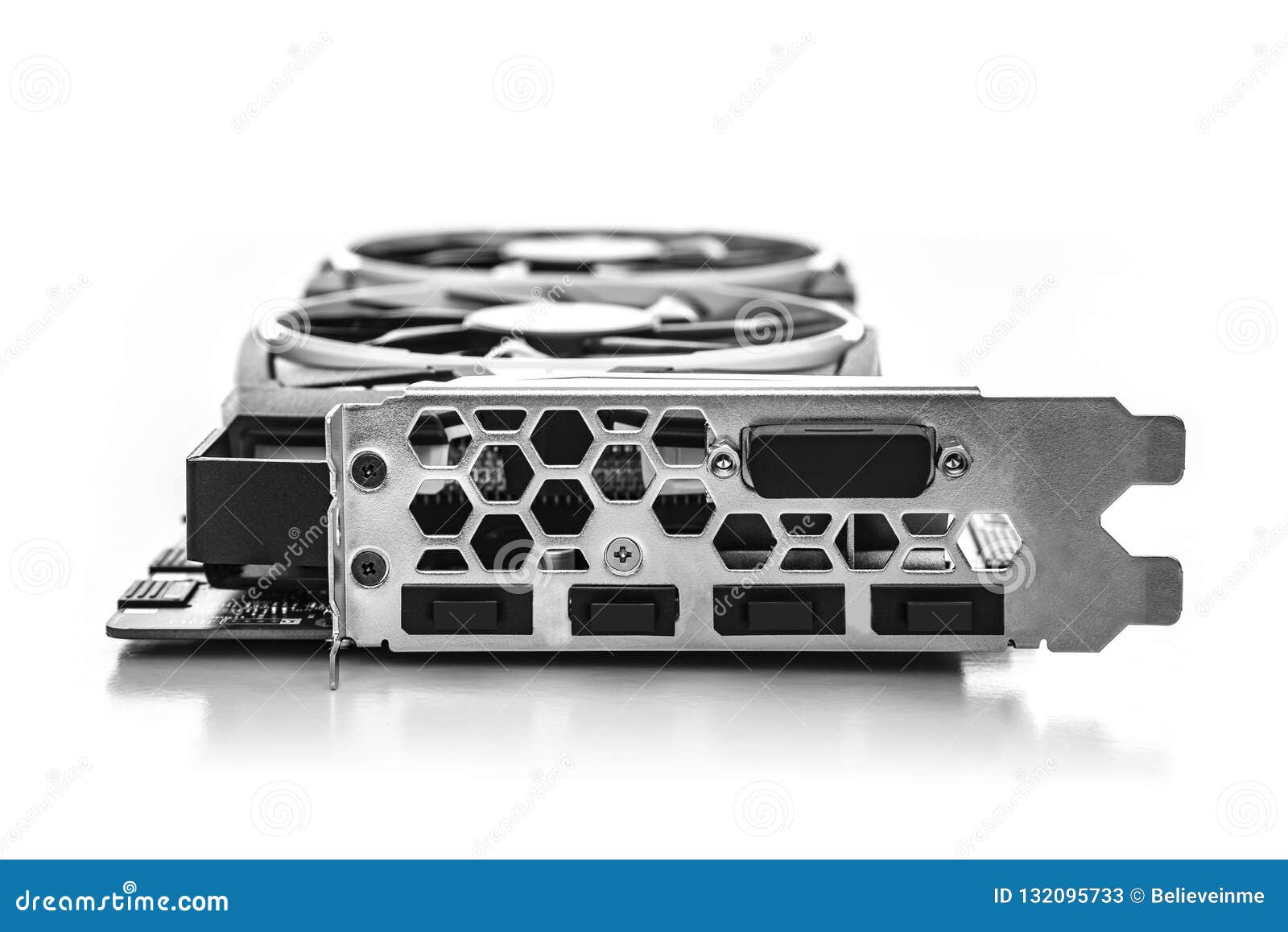 Computer Gaming Powerful Graphic Card on White. Stock Image - Image of ...
