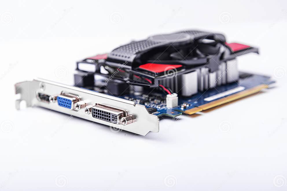 Computer Gaming Powerful Modern Graphic Card Stock Photo - Image of ...