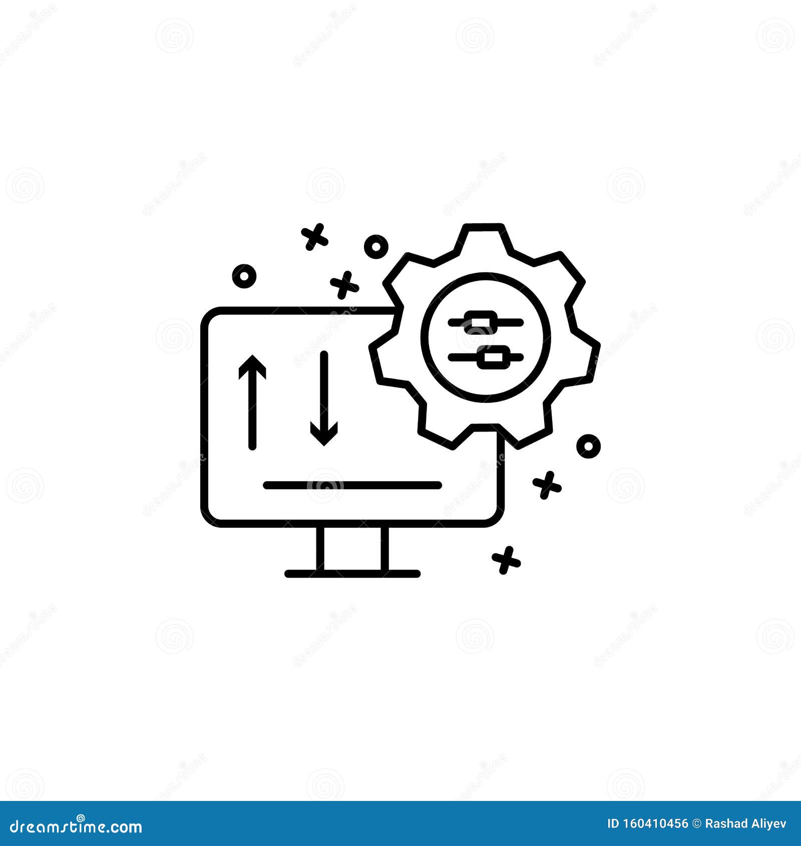Computer Gear Icon. Element of Manufacturing Stock Illustration ...