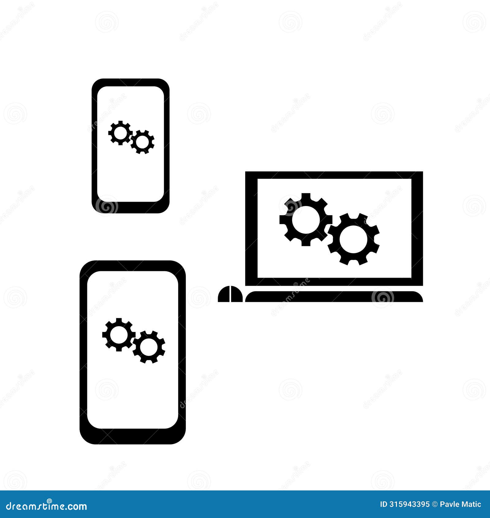 Computer gear icons stock illustration. Illustration of label - 315943395