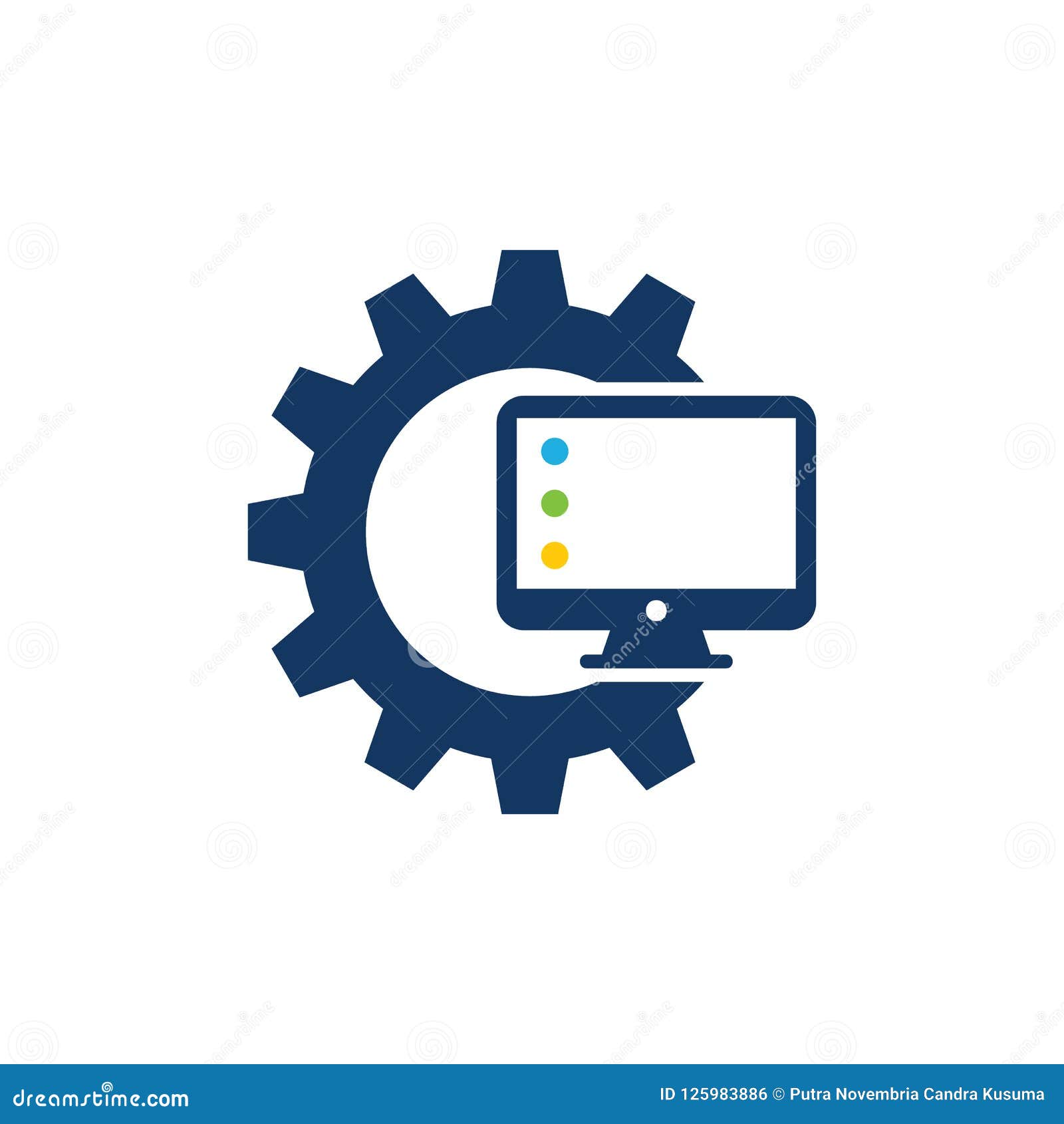 Computer Gear Logo Icon Design Stock Vector - Illustration of abstract ...