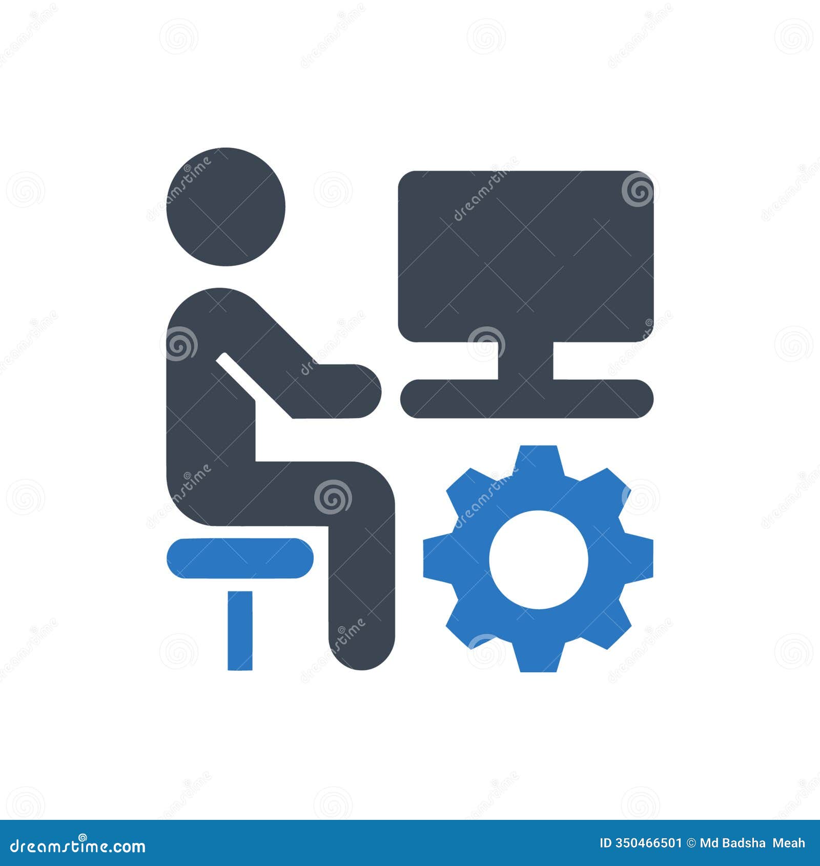 Computer Gear Operation Icon Stock Illustration - Illustration of gear ...