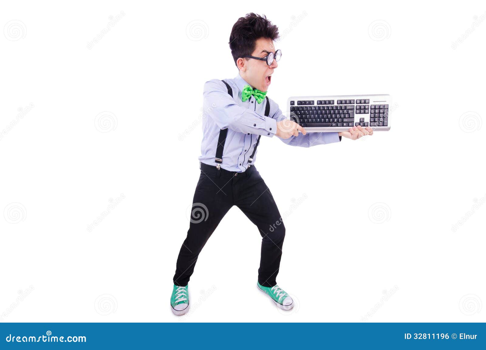 Computer geek nerd stock foto. Image of humoristisch - 32811196