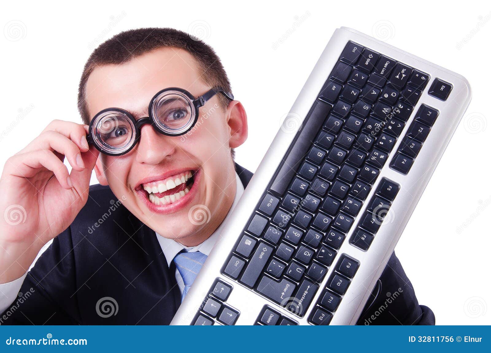 Computer geek nerd stock foto. Image of gooien, grappig - 32811756