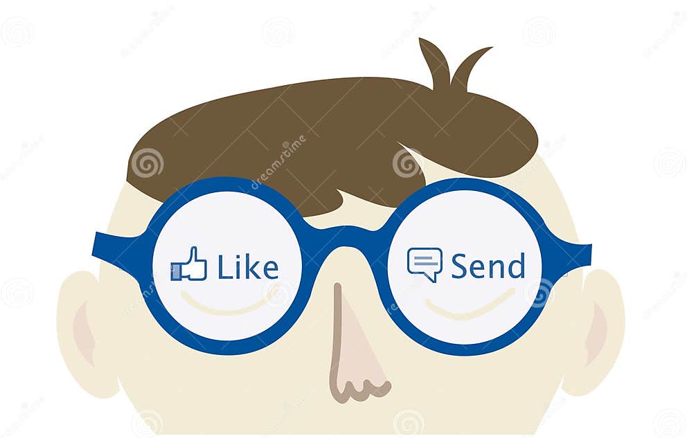 Computer Geek Thinking on Facebook Editorial Stock Photo - Illustration ...