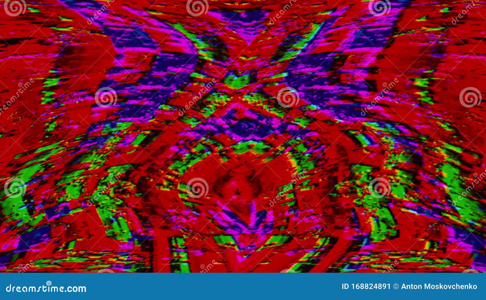 Computer Generated Abstract Animation, Rainbow Bad Signal Imitation ...