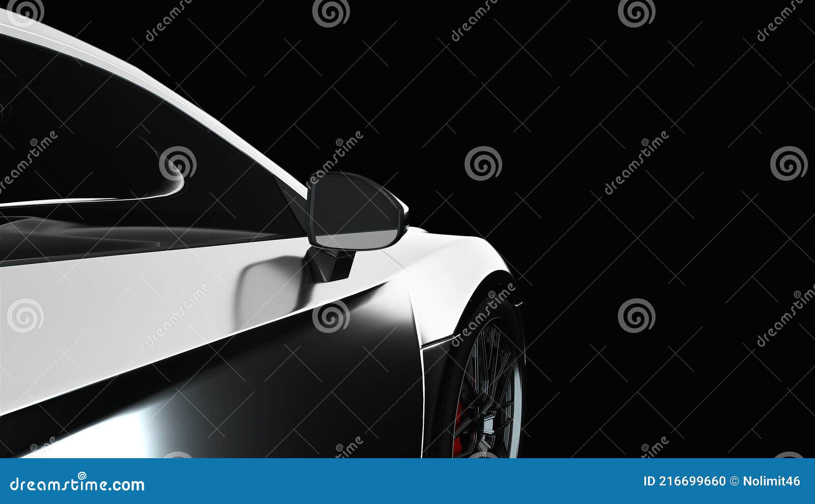 Computer Generated Abstract Headlight of Modern White Car Close-up, 3d ...