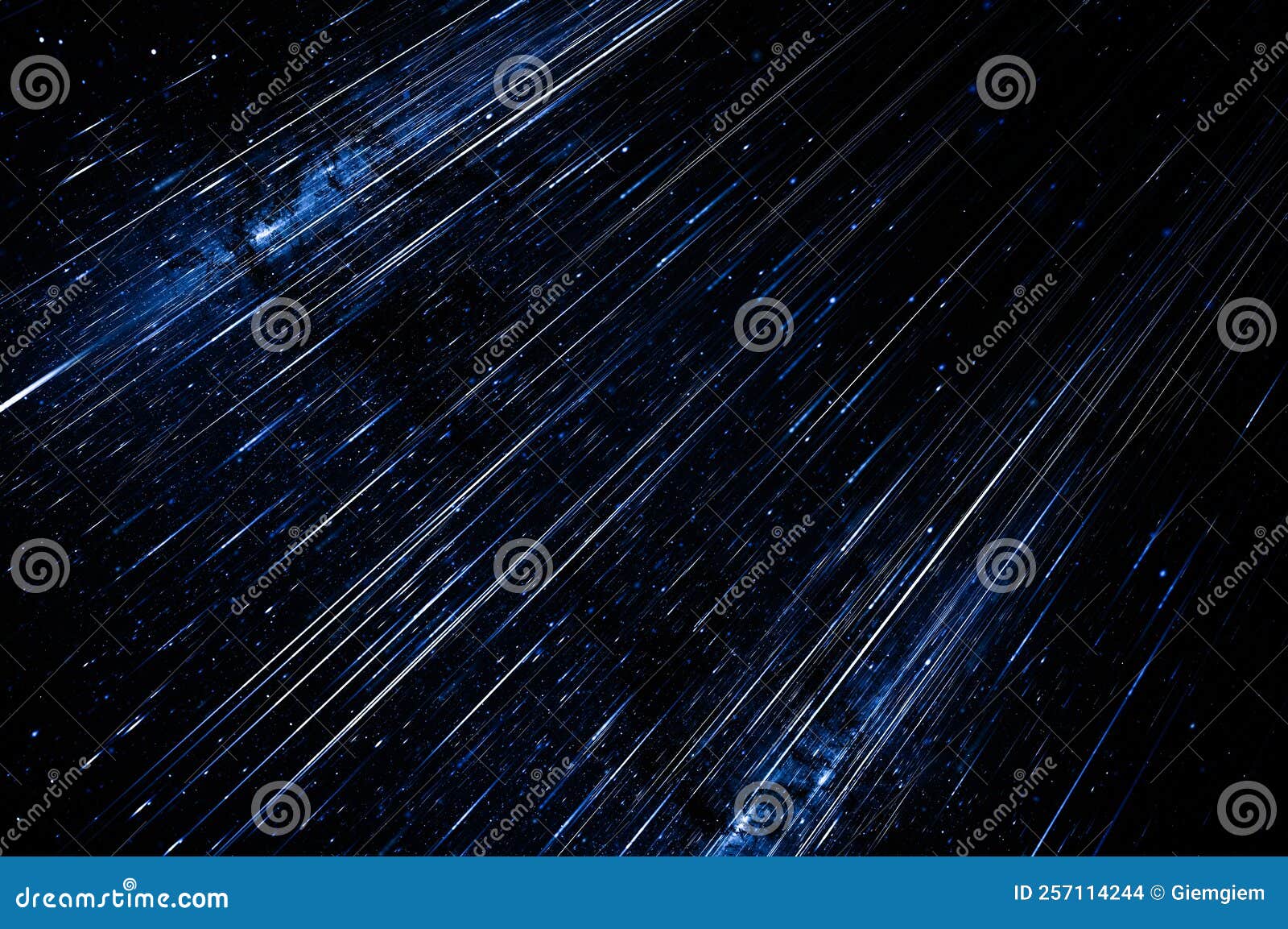 Computer Generated Abstract Illustration Meteor Rain with Falling ...