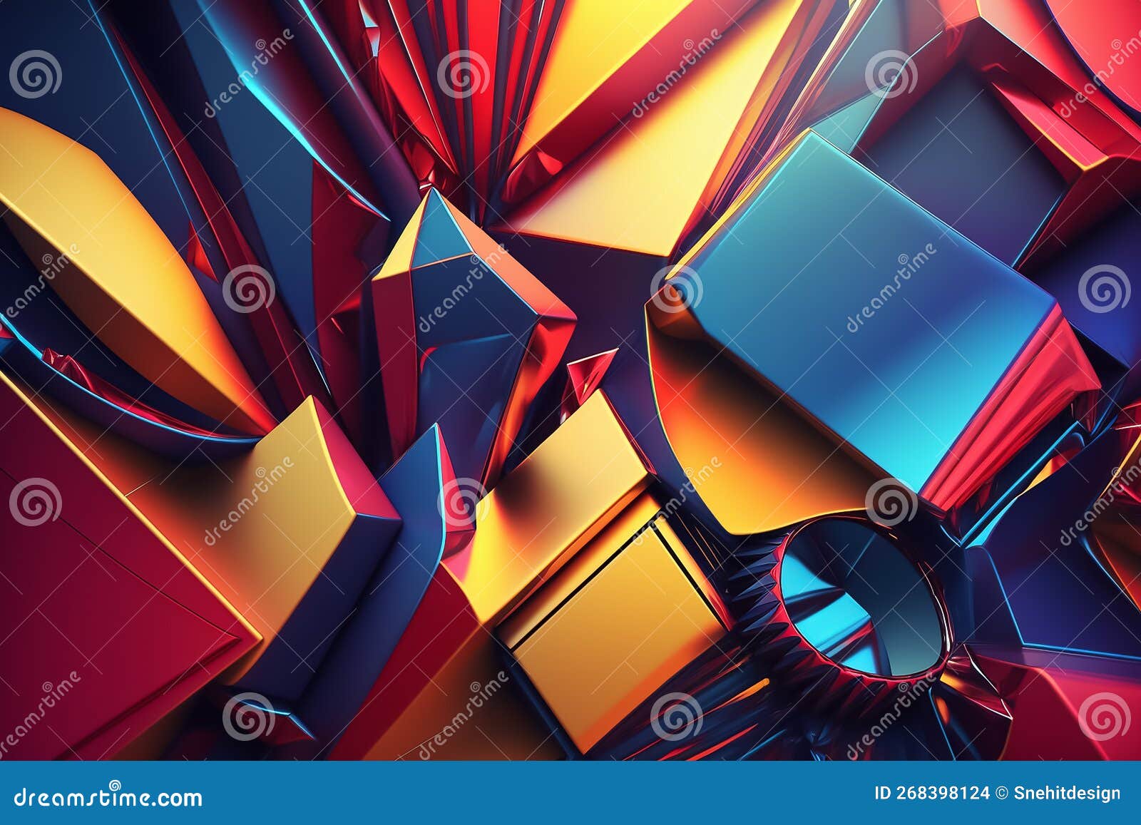 Computer Generated Abstract Image of Colorful Shiny Objects Stock ...