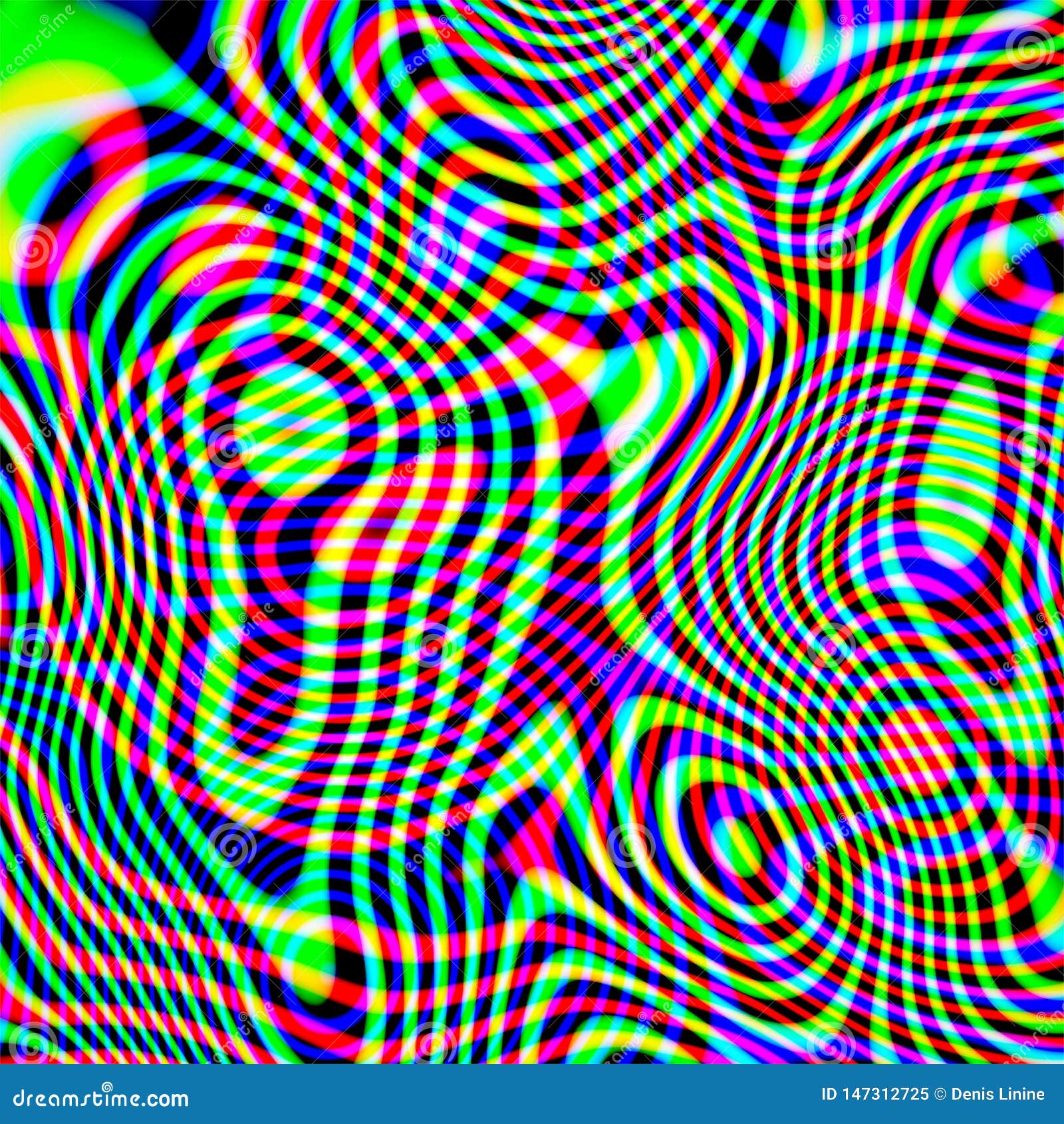 Computer Generated Abstract Multicolored Pattern on Black Background ...