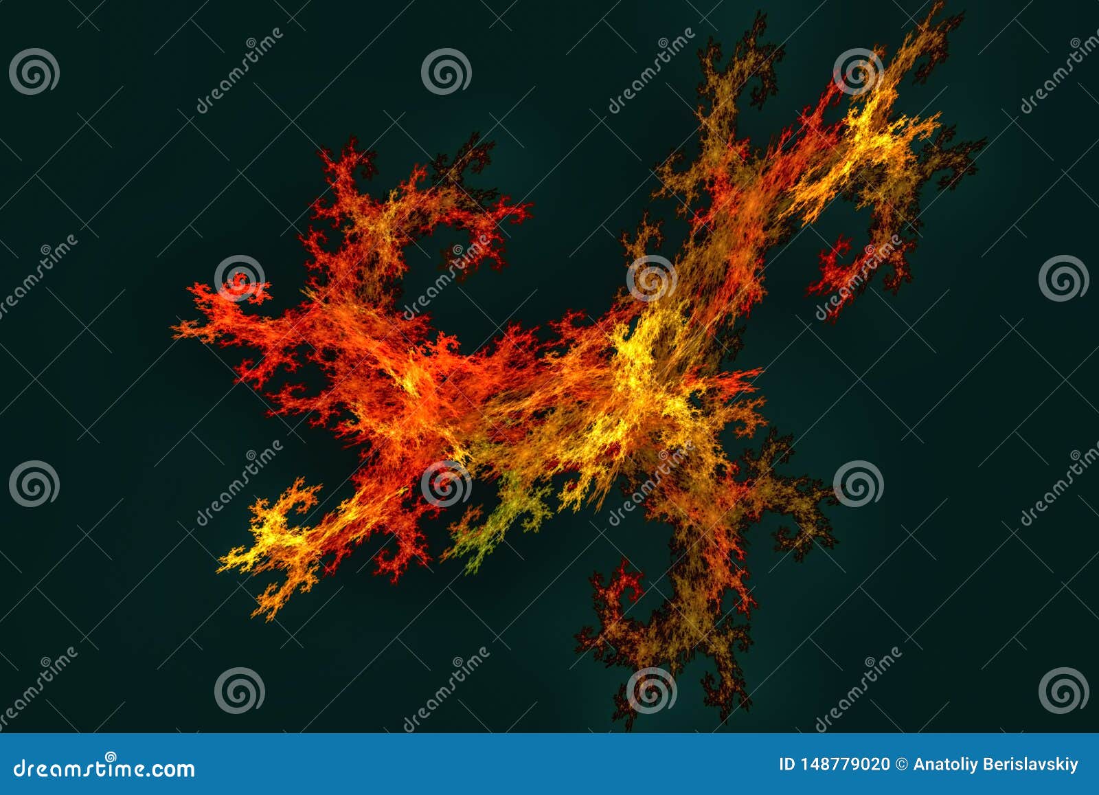Computer Generated Abstract Spiral Fractal Flame Image Stock ...